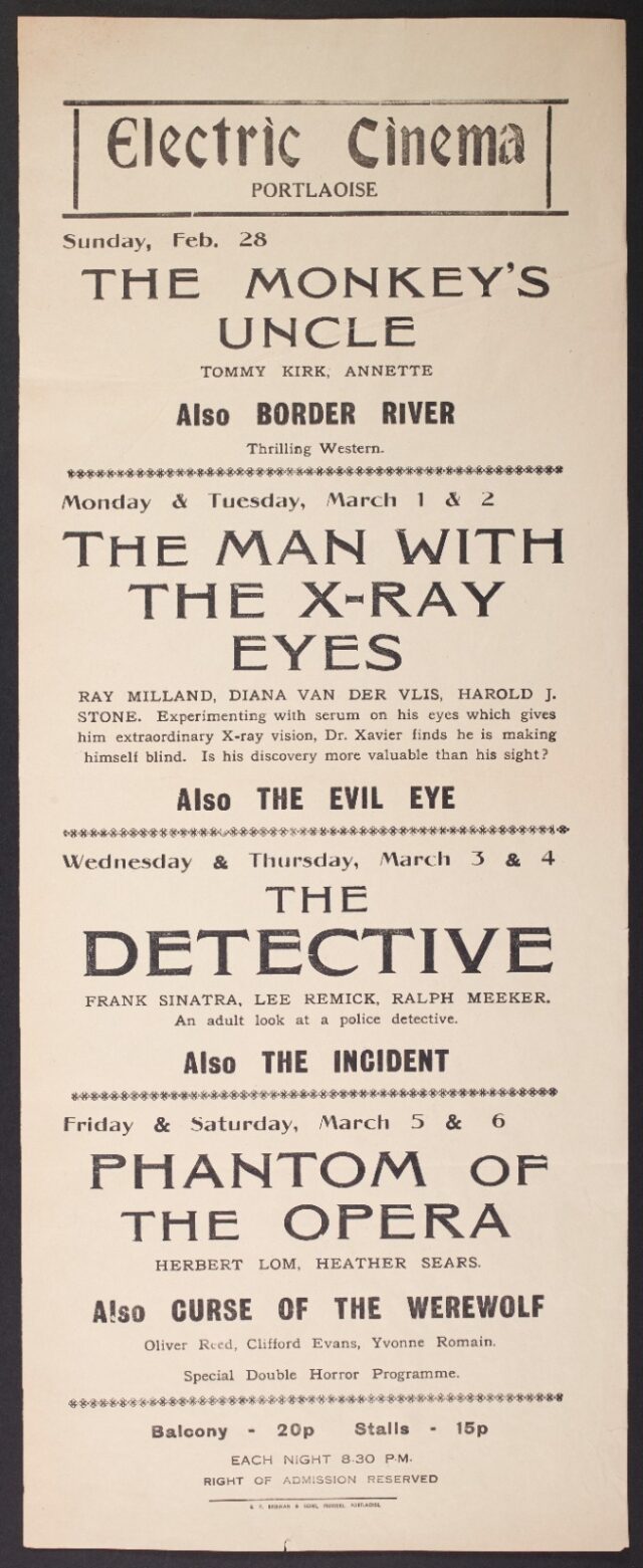 Posters dating back to the 1960s from cinema in Portlaoise acquired by ...